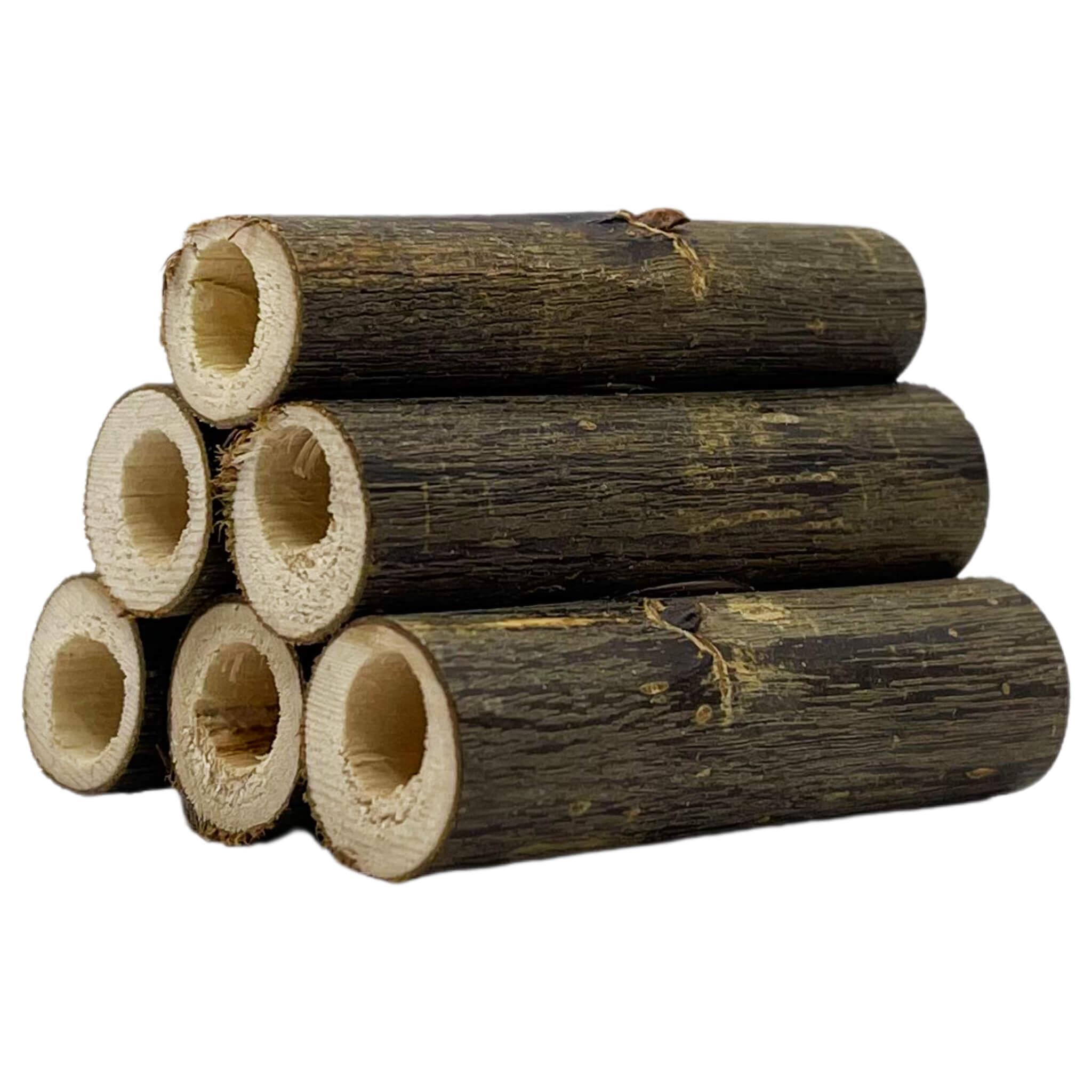 Stack of 6 shrimp tubes made from willow branches